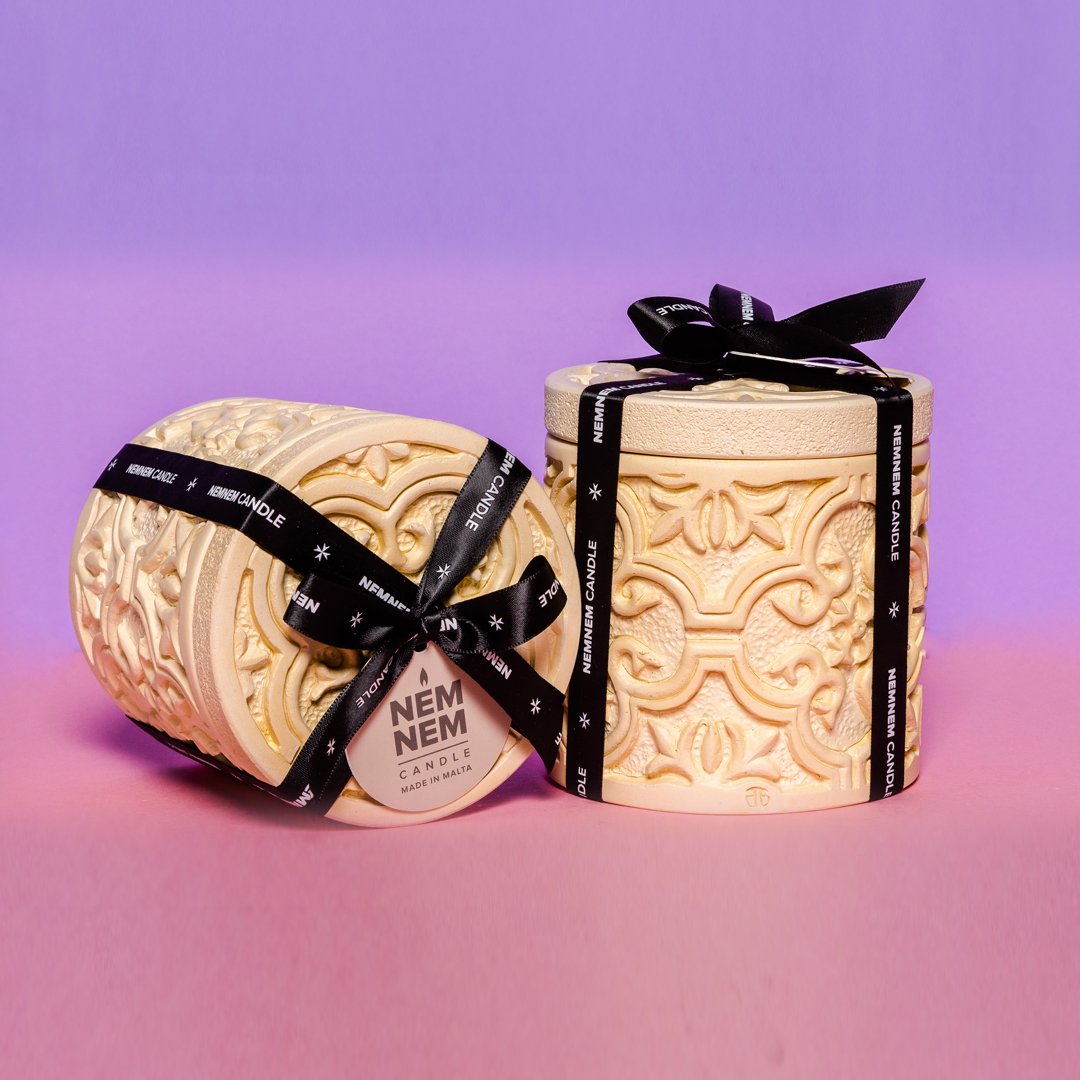 Maltese Tile Large Cylinder Jar Candle - OK Home