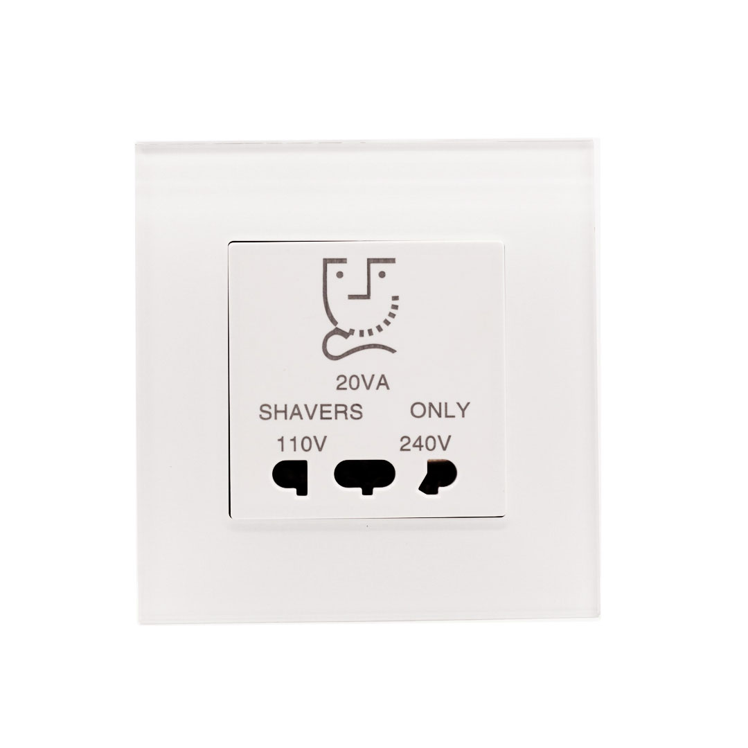 Shaver Unit Socket White Temp Glass - Light Shop Malta - Lighting Malta ...