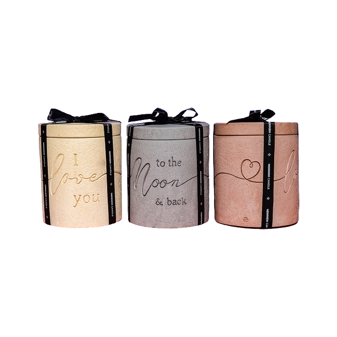 I Love You Pink Small Candle Jar - Cotton Flower - OK Home