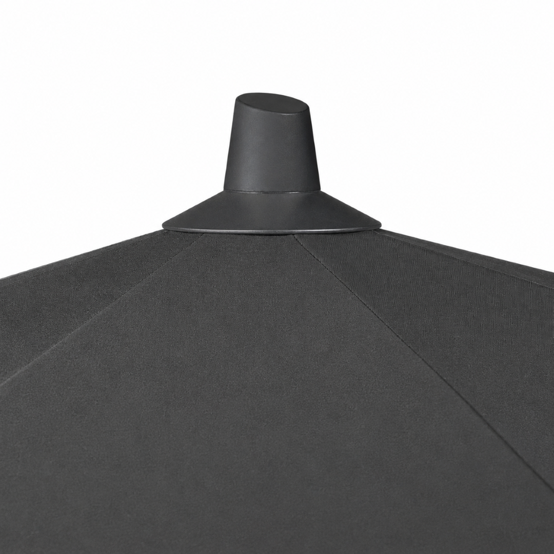 Parasol D300 cm – Anthracite Grey Fabric and Teak Look Frame - OK Home